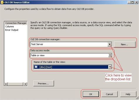 Solution For Ssis Tasks Oledb Source