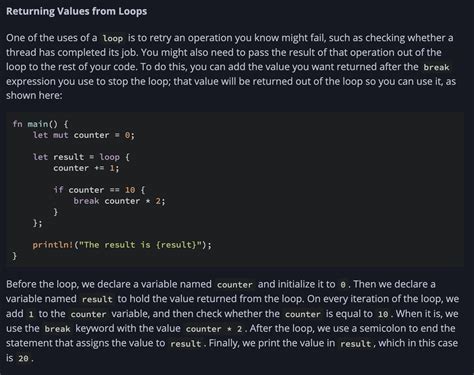 why can break return values r learnrust