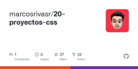GitHub Marcosrivasr 20 Proyectos Css