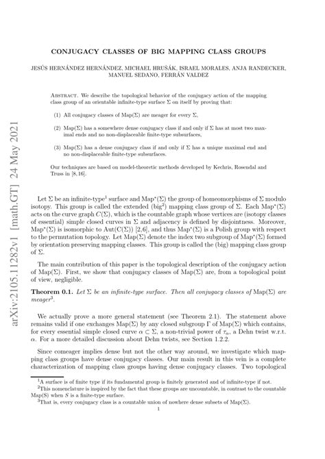 Pdf Conjugacy Classes Of Big Mapping Class Groups