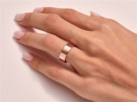 6mm Classic Flat Gold Wedding Band Eternate