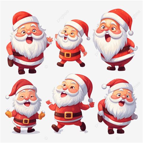 산타클로스 큰 컬렉션 다른 감정과 크리스마스 요소를 가진 귀여운 만화 캐릭터 크리스마스 만화 크리스마스 눈사람 Png 일러스트 및 이미지 에 대한 무료 다운로드