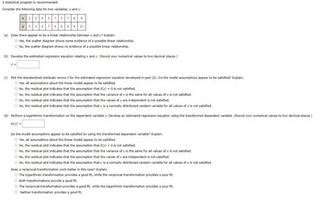Solved A Statistical Program Is Recommended Consider The Chegg