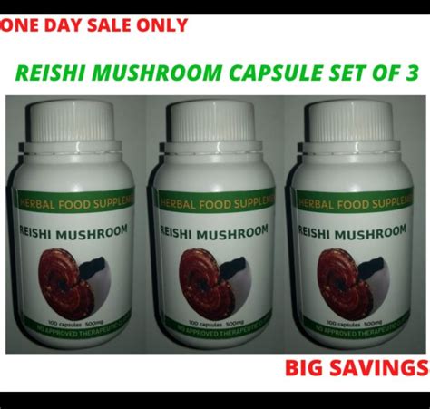 Reishi Mushroom Ganoderma Herbal Capsules 100capsules 500mg Set Of 3