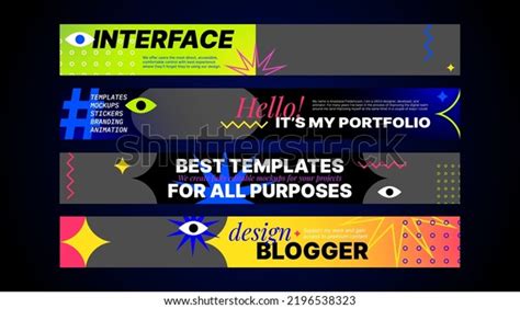 Horizontal Headers Set Designs Blog Channels Stock Vector Royalty Free 2196538323 Shutterstock