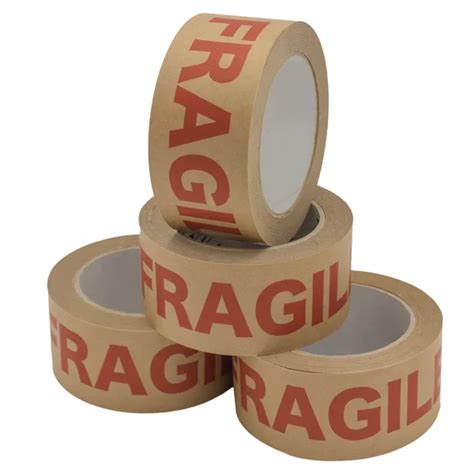 Brown Kraft Paper Tape Fragile Printed Text 48mm X 50m