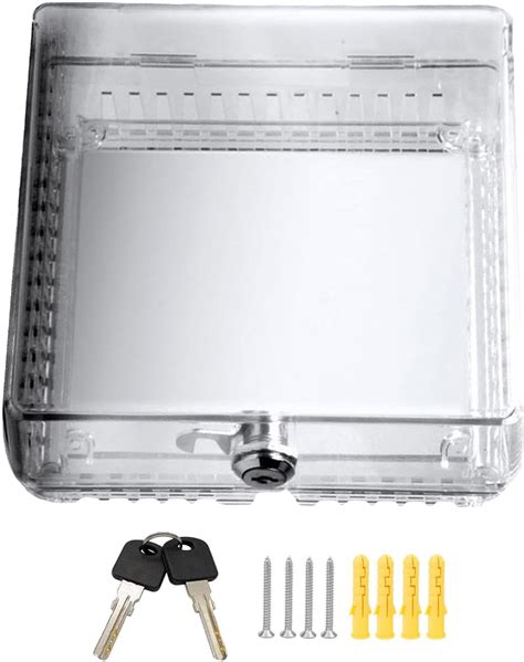 Universal Thermostat Lock Box With Key Acrylic Clear Large Thermostat Cover For Thermostat On