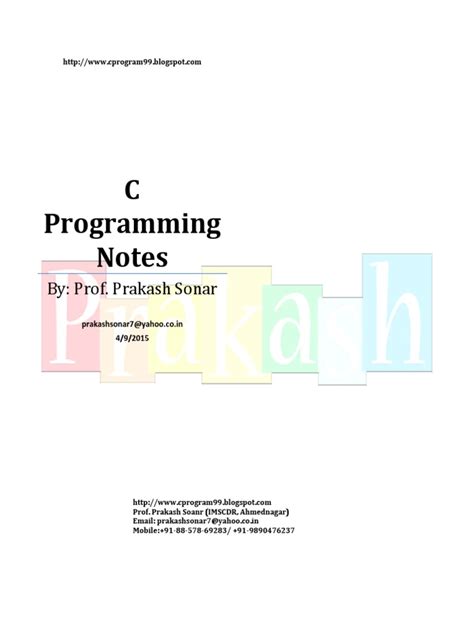 C Programming Book Pdf C Programming Language Data Type