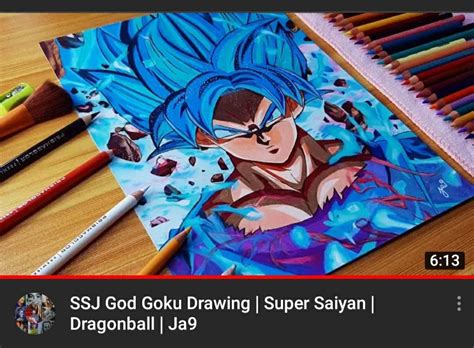 SSJ God Goku Drawing Goku Drawing Blue Drawings Colored Pencil Tutorial