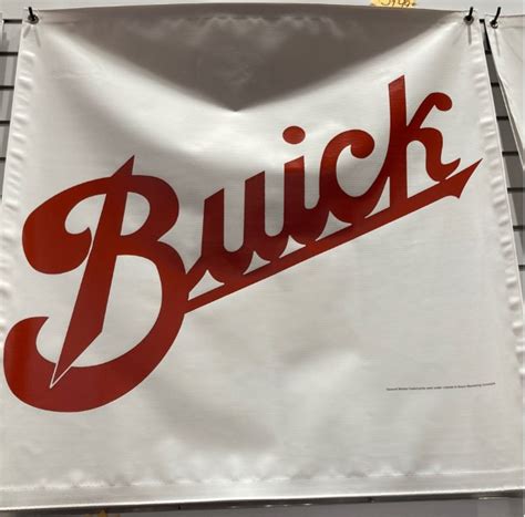 3 X 3 Buick Red Script Garage Banner Sloan Museum And Longway Planetarium