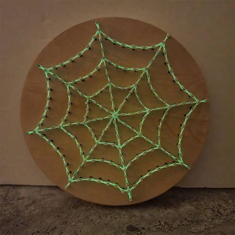 Spider Web String Art Glow In The Dark Halloween String Art Fall Decor Spooky Etsy