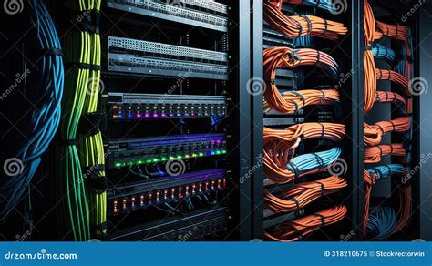 Fiber Server Room Cables Stock Illustration Illustration Of Infrastructure 318210675