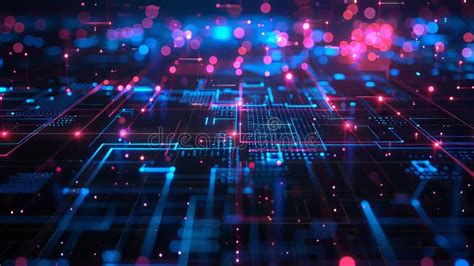 Futuristic Grid Pattern Background With Interconnected Ai Nodes And