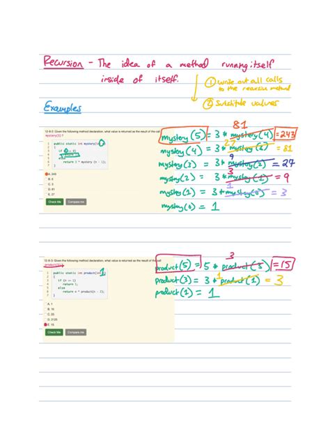 Apcs Unit 10 Recursion In Depth Review Ajay Gandecha Pdf