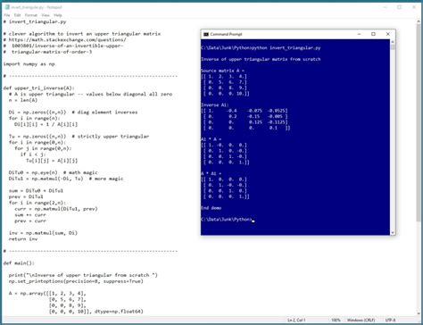 How To Invert An Upper Triangular Matrix From Scratch Using Python James D Mccaffrey