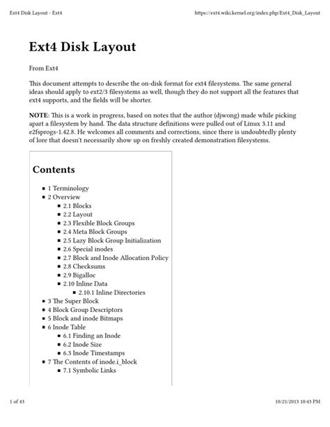Ext4 Disk Layout