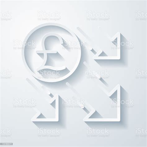 파운드가 감소합니다 빈 배경에 종이 잘라내기 효과가 있는 아이콘 0명에 대한 스톡 벡터 아트 및 기타 이미지 0명 3차원 형태 가격 Istock