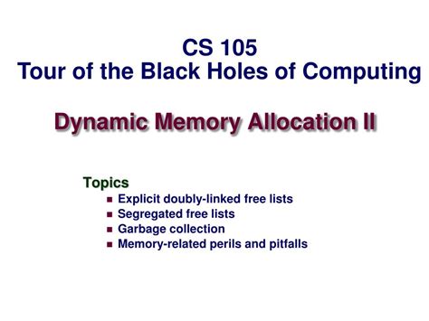 Ppt Dynamic Memory Allocation Ii Powerpoint Presentation Free