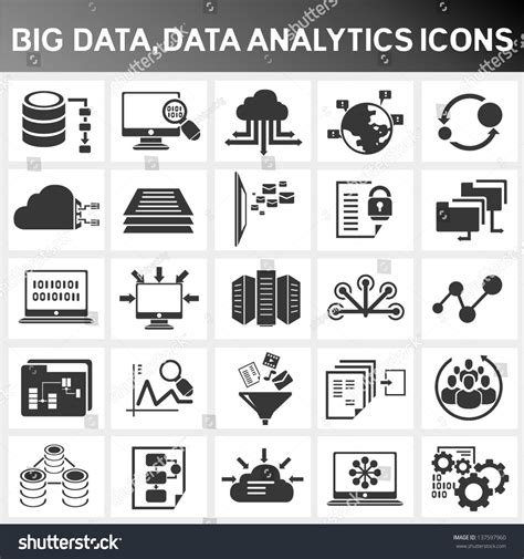 Big Data Icon Set Data Analytics Stock Vector Shutterstock
