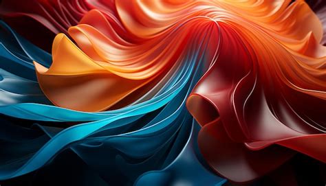 Premium Ai Image Abstract Backdrop With Flowing Wave Pattern In