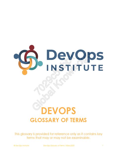 Devopsv33 Master Devops Glossary 10dec2020 Pdf