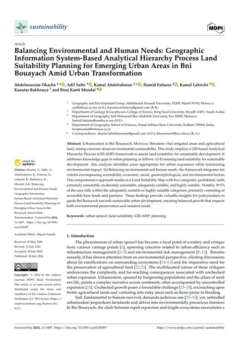 Pdf Balancing Environmental And Human Needs Geographic Information System Based Analytical