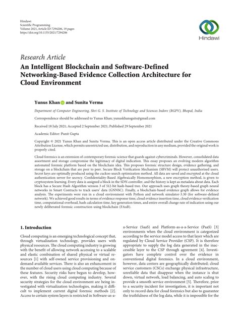 Pdf An Intelligent Blockchain And Software Defined Networking Based