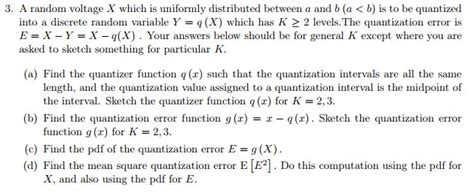 3 A Random Voltage X Which Is Uniformly Distributed