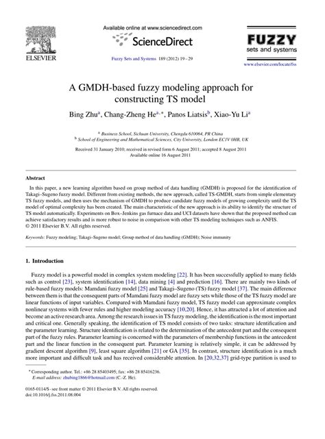 Pdf A Gmdh Based Fuzzy Modeling Approach For Constructing Ts Model