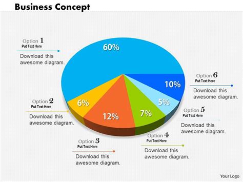 0514 Colored Pie Chart For Result Data Driven Analysis Powerpoint