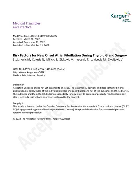 Pdf Risk Factors For New Onset Atrial Fibrillation During Thyroid