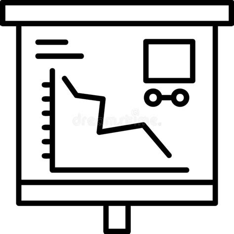 Downward Trend In Graph Outline Vector Icon Stock Vector Illustration