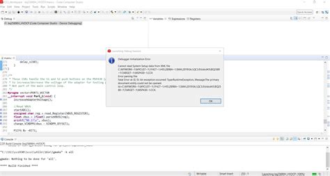 Msp430f5529 Failed To Initialize The Debug Server Cannot Read System Setup Data From Xml File