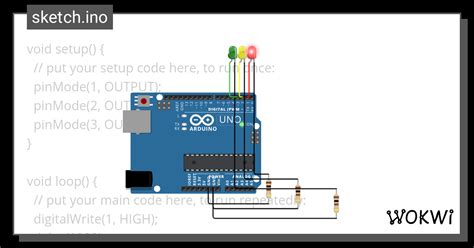 3ledberkedipbergantian Wokwi Esp32 Stm32 Arduino Simulator
