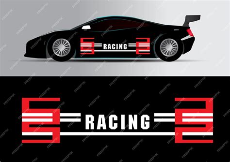 스포츠 자동차 데칼 줄무늬 자동차 튜닝 스티커 속도 경주 줄무늬 전송 P131에 대한 빨간색 표시 프리미엄 벡터