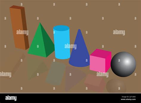 Illustration Of 3d Shapes Cube Cylinder Cone Sphere Etc Stock Vector Image And Art Alamy