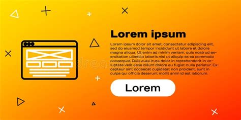 Line UI Or UX Design Icon Isolated On Yellow Background Colorful Outline Concept Stock Vector