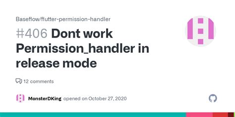 Dont Work Permission Handler In Release Mode Issue Baseflow Flutter Permission Handler