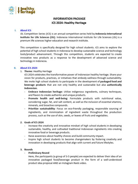 Ics 2024 Info Package Pdf Sustainability Foods