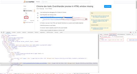 Javascript Chrome Devtools How To See Attached Event Listeners For A Dom Element Stack Overflow