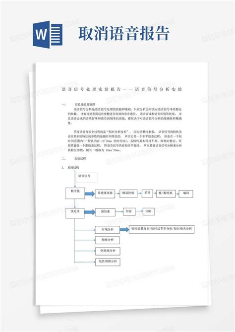 语音信号处理实验报告word模板下载编号qodpwwym熊猫办公
