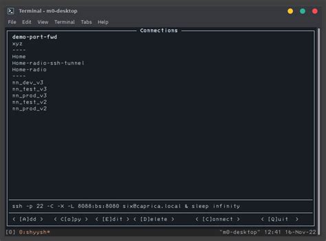 Github M0nochr0meshyysh Tui Ssh Connection Manager