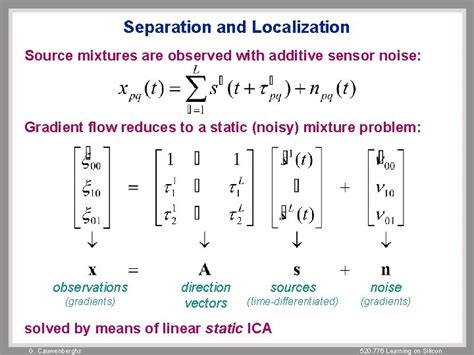 Gradient Flow Source Separation And Localization Gert Cauwenberghs