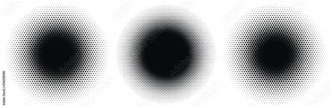 set of dotted backgrounds with halftone circle element from halftone
