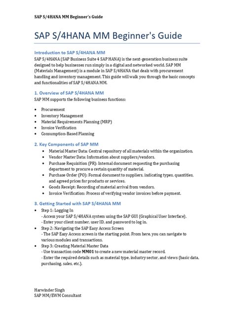 Sap S4hana Mm Beginners Guide Pdf Receipt Business