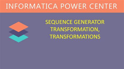 Sequence Generator Transformation Transformations Youtube
