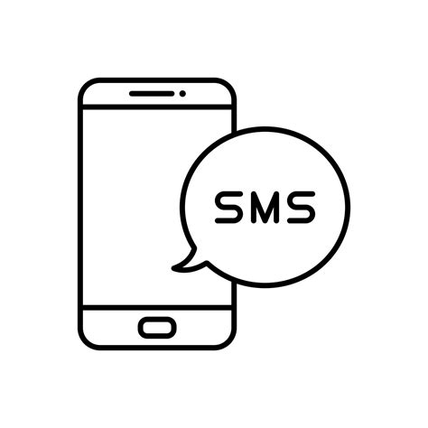 Smartphone SMS Mobile Phone Messaging Concept Icon In Line Style Design Isolated On White