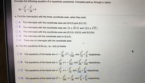 Solved Consider The Following Equation Of A Hyperbolic