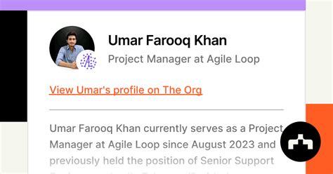 Umar Farooq Khan Project Manager At Agile Loop The Org