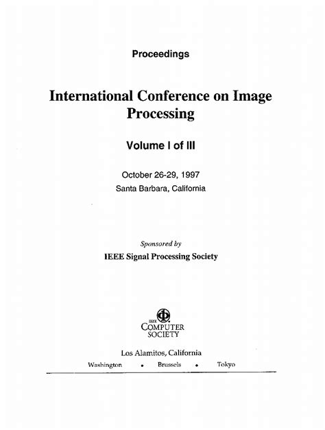 International Conference On Image Processing Ieee Conference
